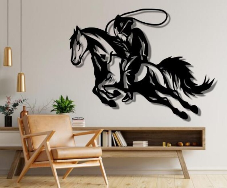 Cowboy Dxf Svg Png Files Rodeo Cowboy Horse - Etsy