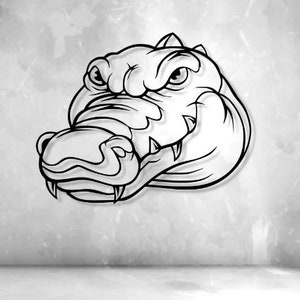 Alligator Dxf Svg Png Files , Alligator , Face , Wall Art Cut File for ...