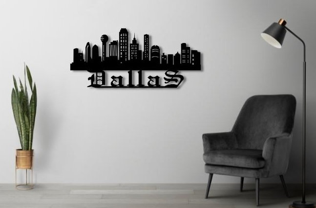 Dallas Skyline Dxf Svg Png Files Laser Cut Dallas - Etsy