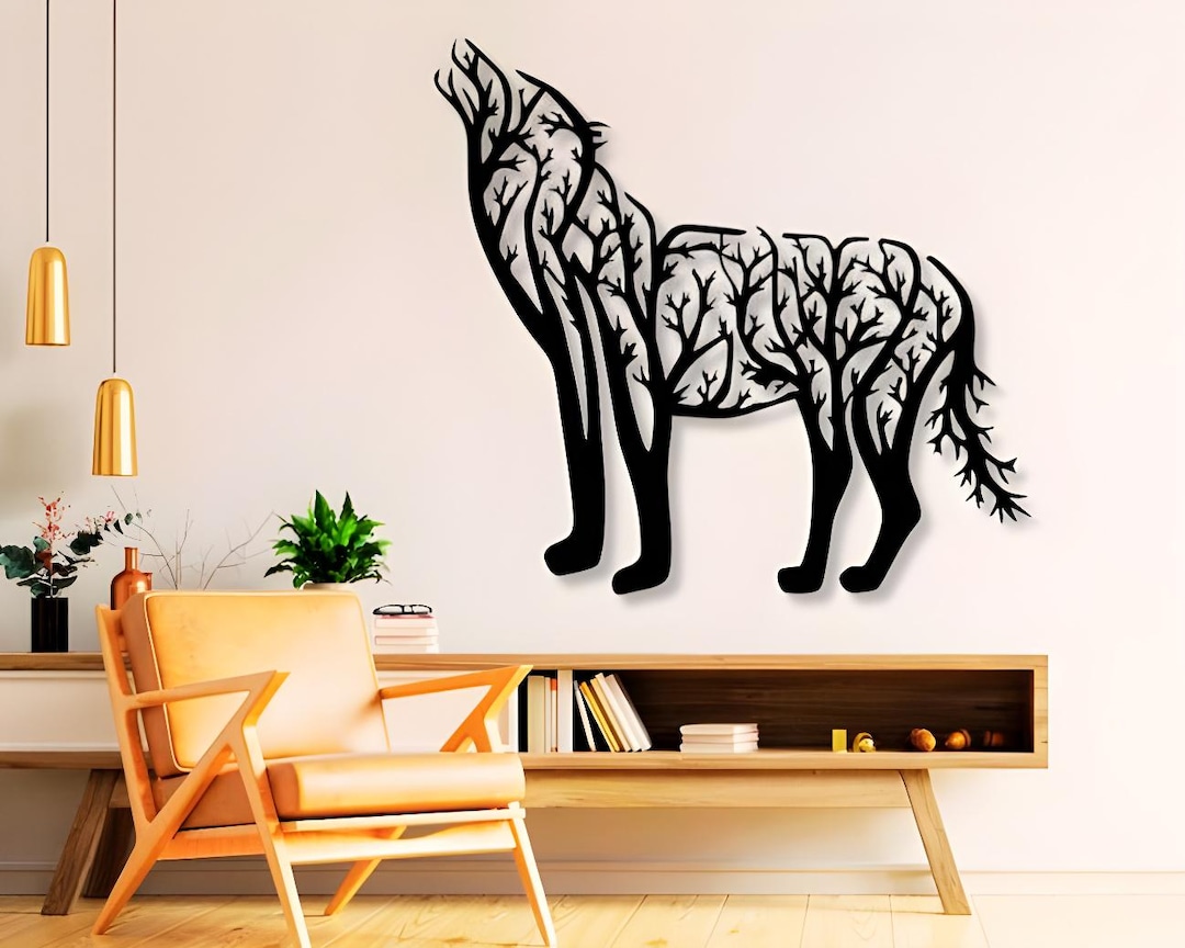 Wolf Tree Dxf , Svg , Png , Files , Wolf , Tree , Trees , Wall , Art ...