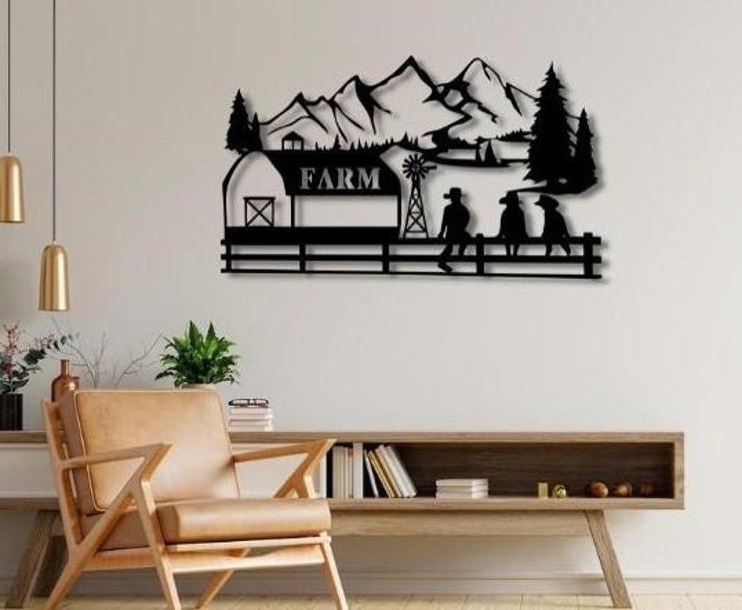 Farm Dxf,svg,png,files, Farmer , Cowboys, Village , House , Mountains ...