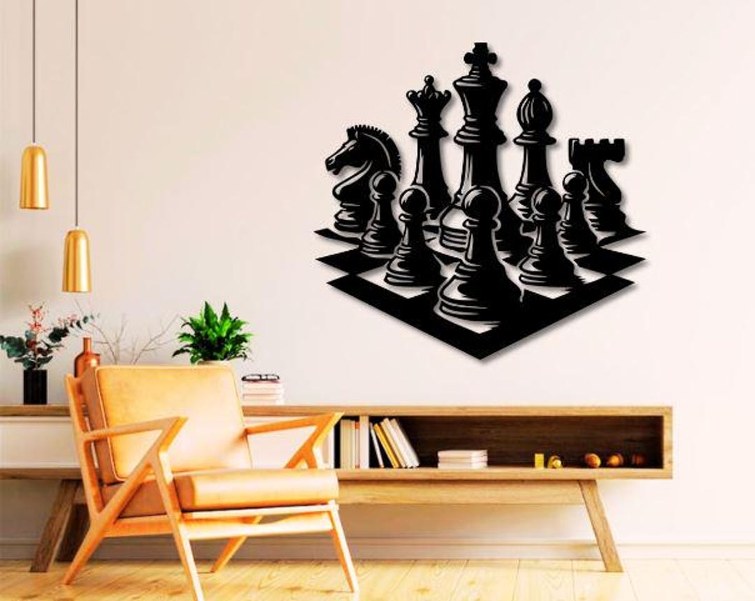 Chess Dxf Svg Png Files Checkmate Pawn Wall Art Cut File for Cnc Plasma ...