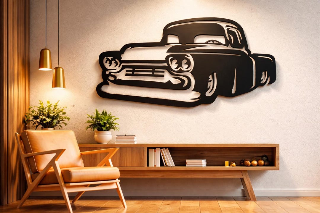 Vintage Car Metal Wall Art, CNC Laser Cut Files (svg, Dxf, Png) - Etsy