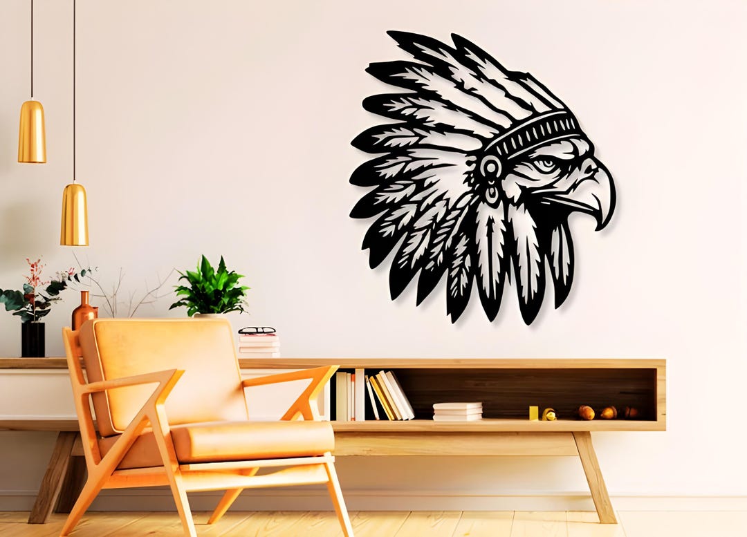 Eagle Chief Svg Dxf Png Files Amrican Eagle Native Cut for Cnc Laser ...