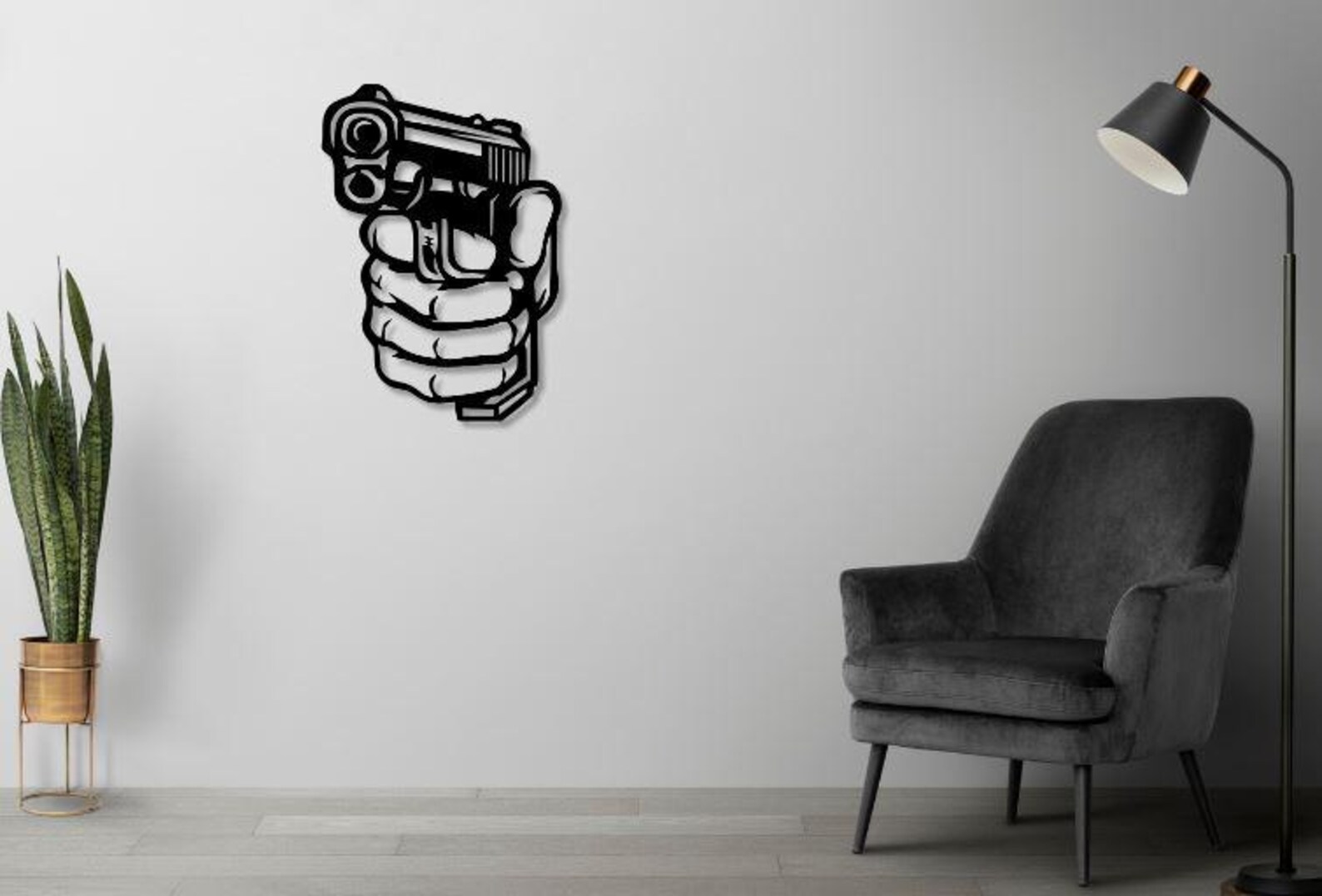 Gun Hand Dxf Svg Png Files Pistol Guns Wall Art Cut File for Cnc Plasma ...