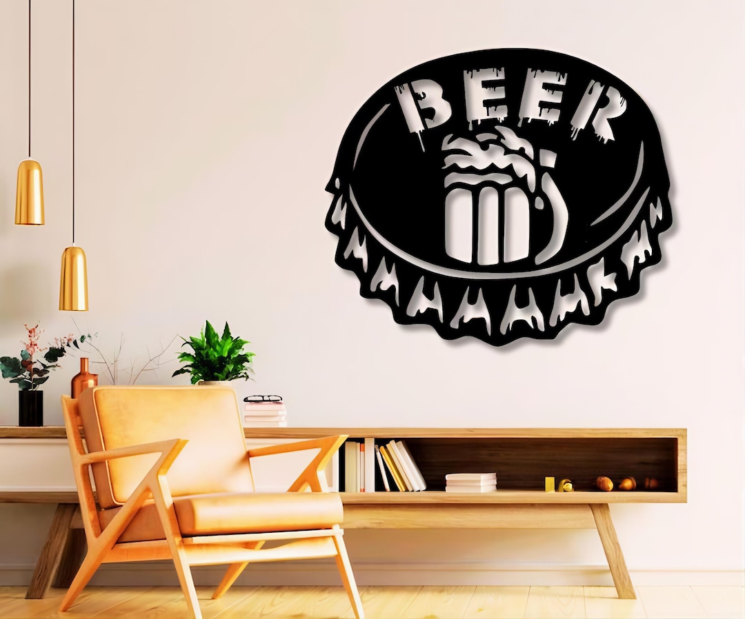 Beer Cap Dxf Svg Png Files Wall Art Laser Cut Vectorel Cnc Cut Beer Cap ...