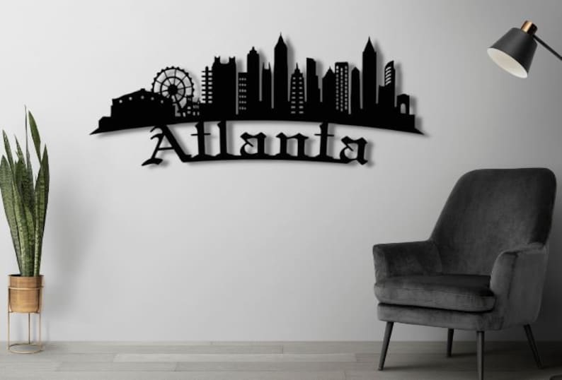 Atlanta Skyline Dxf Svg Png Files Wall Art Laser Cut - Etsy