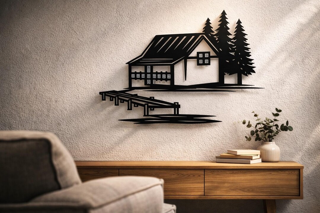 Lake House Dxf Svg Png Files Dock Metal Art Files for Cnc - Etsy