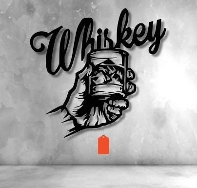 Whiskey Dxf Svg Png files Whiskey Laser Cut Wall - Etsy