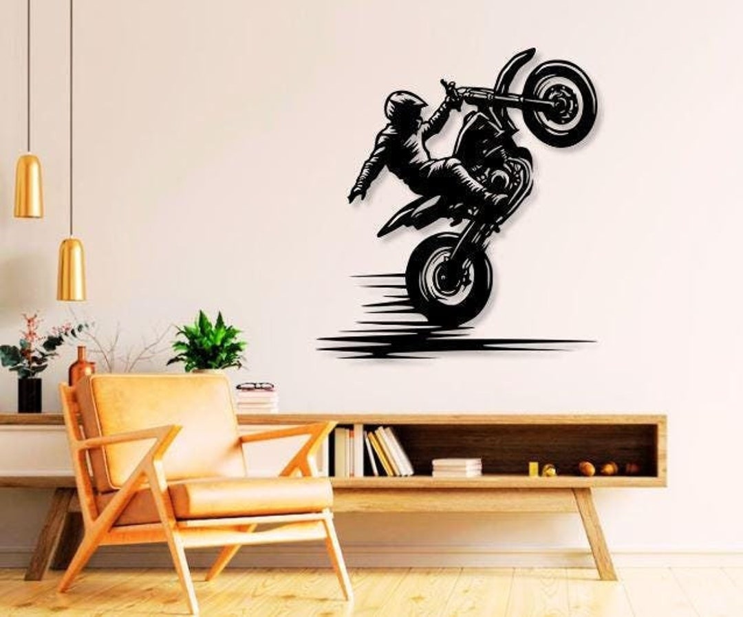 Daredevil Motorcycle Stunt Dxf Svg Png Files Rider Wall Art Cut File ...