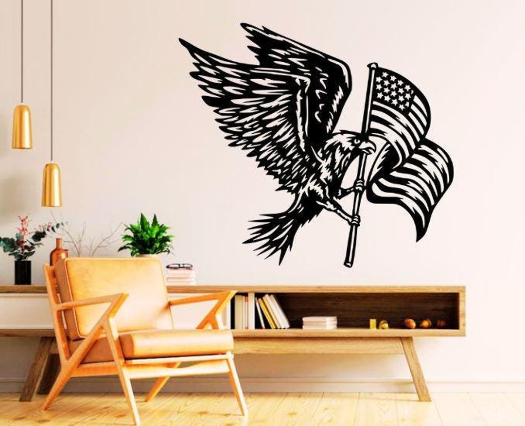 American Flag Eagle Dxf Svg Png Files Wall Art Cut File America Flag ...