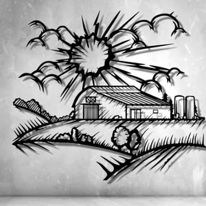 Farm Scene Metal Wall Art Files, CNC Laser Cut (svg, Dxf, Png) - Etsy
