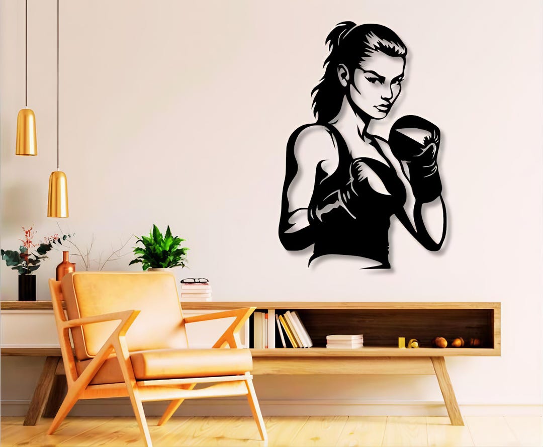 Boxing Dxf Svg Png Files Box Sport Girl Wall Art Cut for Cnc Plasma ...