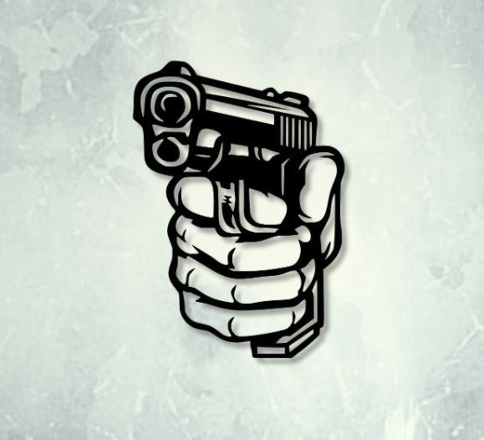 Gun Hand Dxf Svg Png Files Pistol Guns Wall Art Cut File for Cnc Plasma ...
