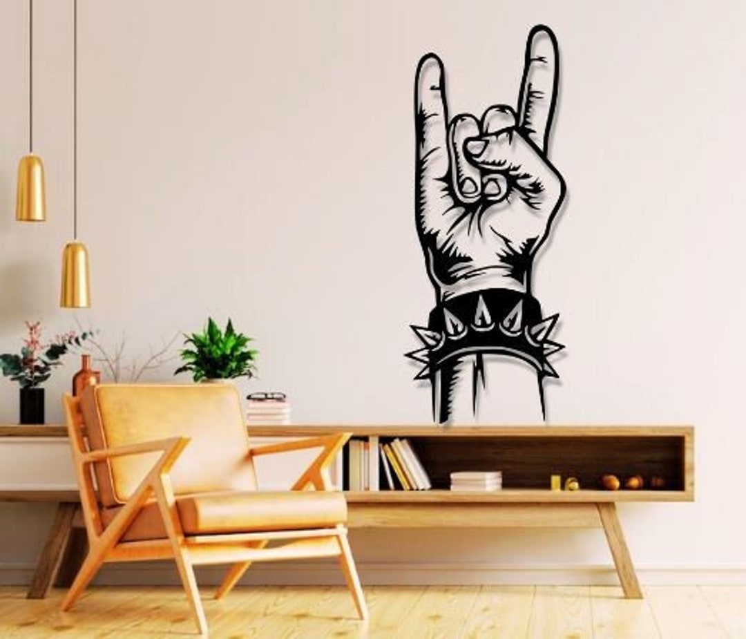 Rock Music Dxf Svg Png Files , Rock , Hand , Rock N Roll , Punk , Heavy ...