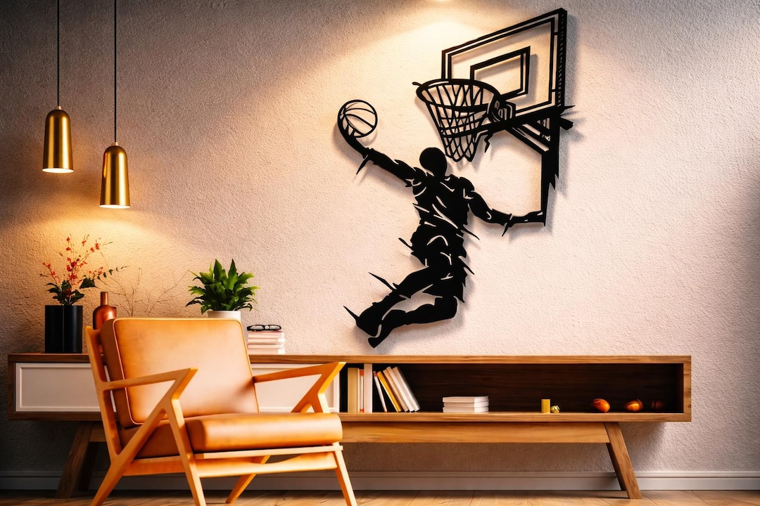 Dunking Basketball Player Metal Wall Art Files (SVG, DXF, PNG) - Etsy ...