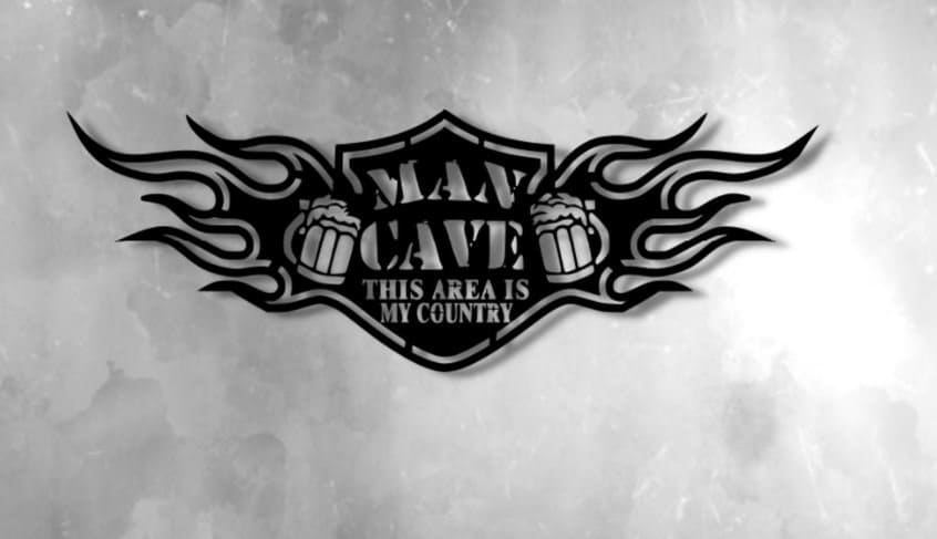 Man Cave Dxf Svg Png Files Metal Wall Art Files - Etsy