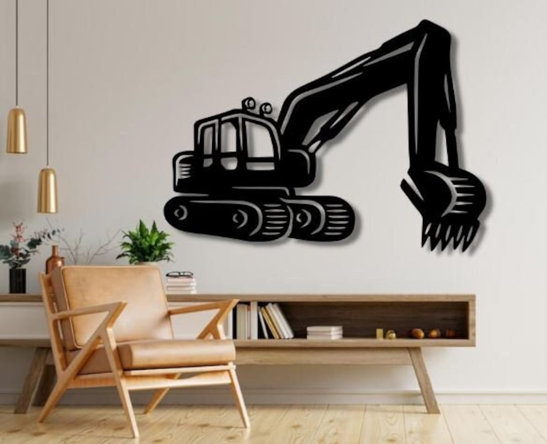 Excavator Dxf , Svg , Png , Files , Excavator , Wall , Art , Cut , File ...