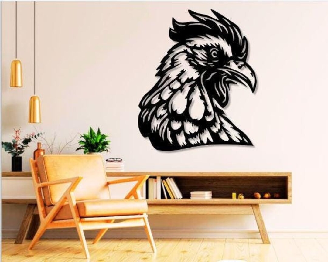 Rooster Dxf Svg Png Files Cockerel Wall Art Cut File for Cnc Plasma ...