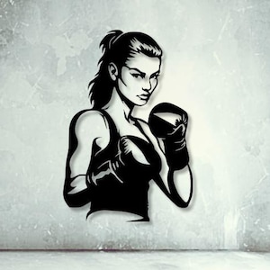 Boxing Dxf Svg Png Files Box Sport Girl Wall Art Cut for Cnc Plasma ...