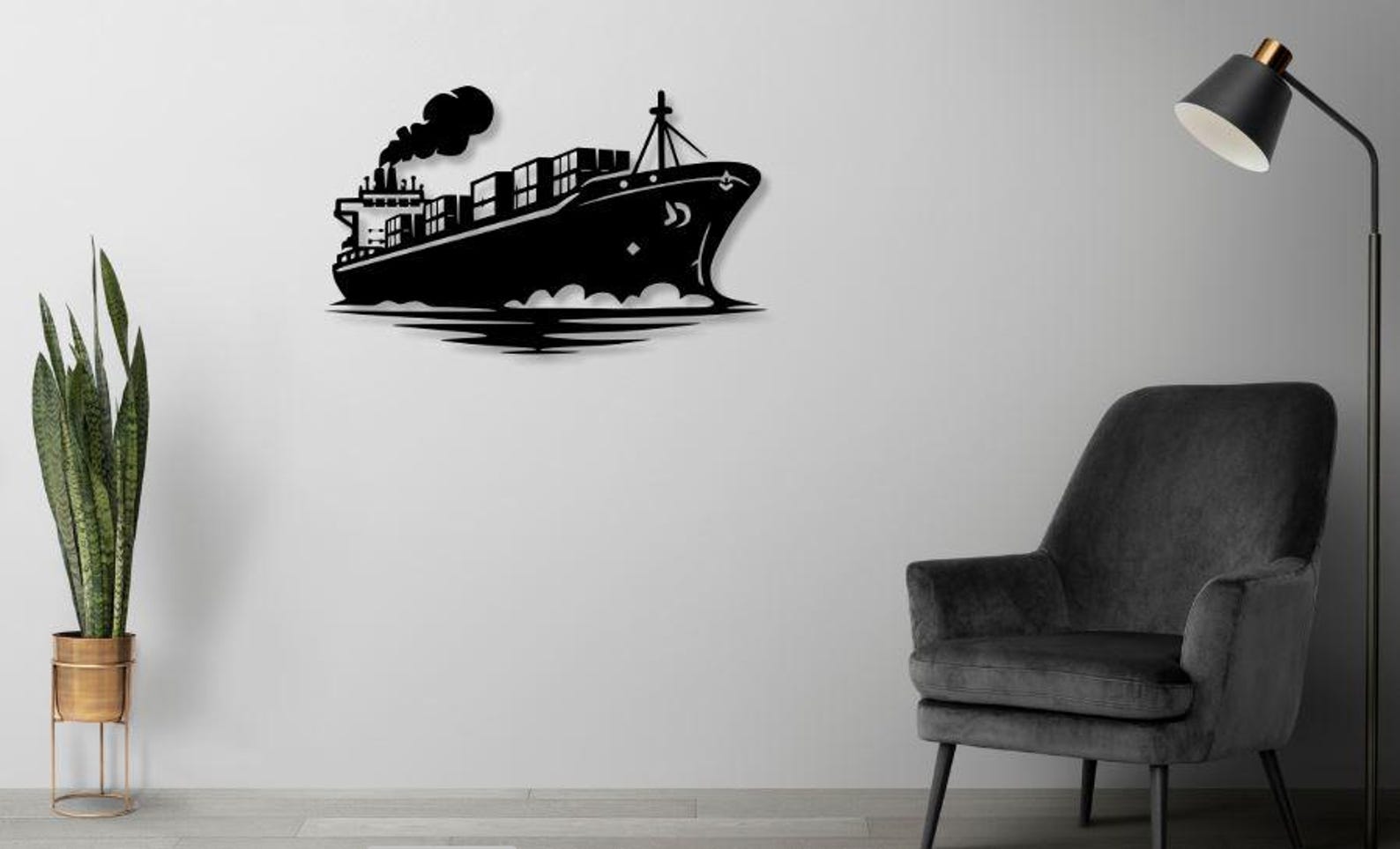 Cargo Ship Dxf Svg Png Files Shipping Vector Cut File for Cnc Plasma ...