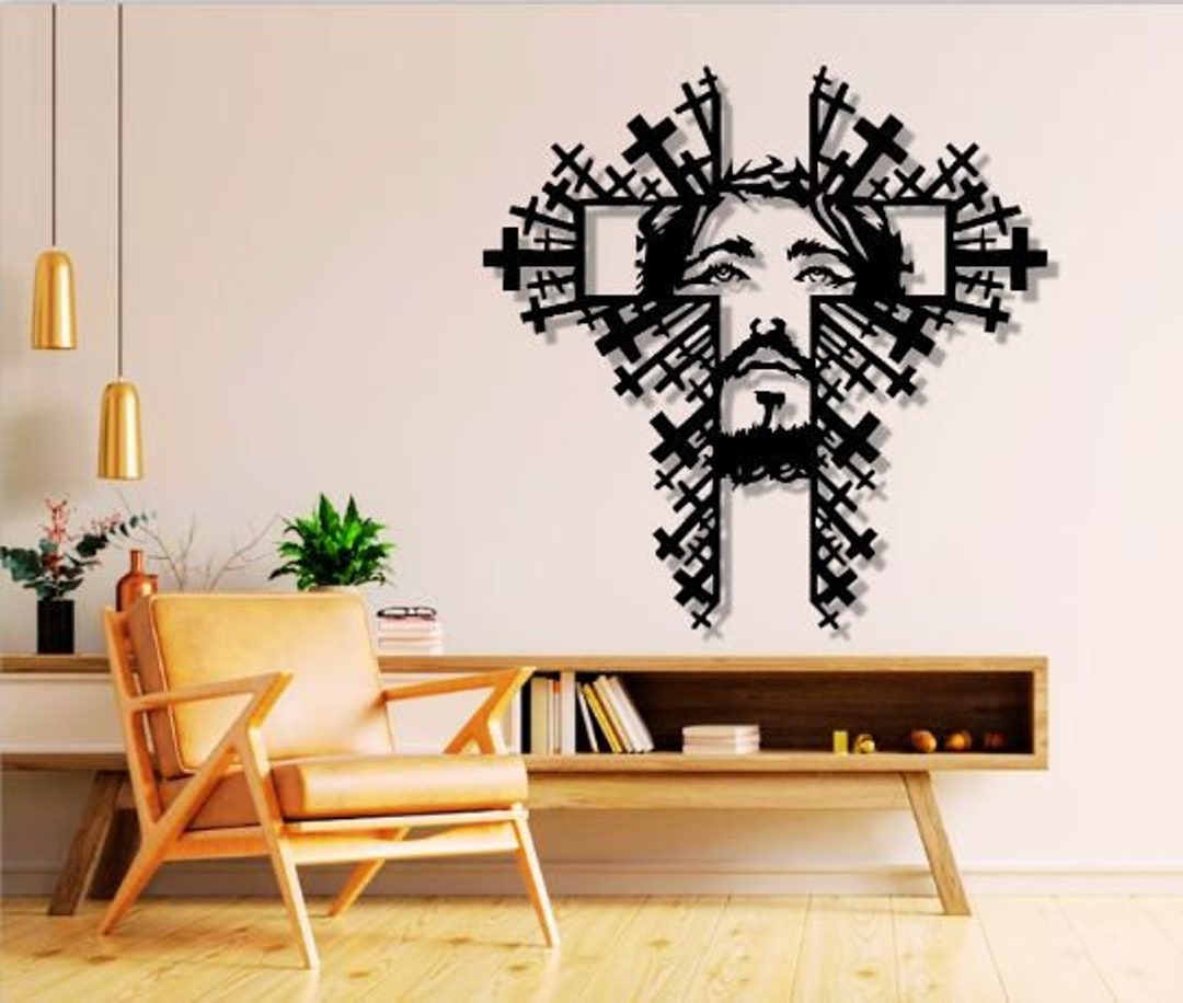 Jesus Cross Dxf Svg Png Files , Jesus Christian Cross Wall Art Cut File ...