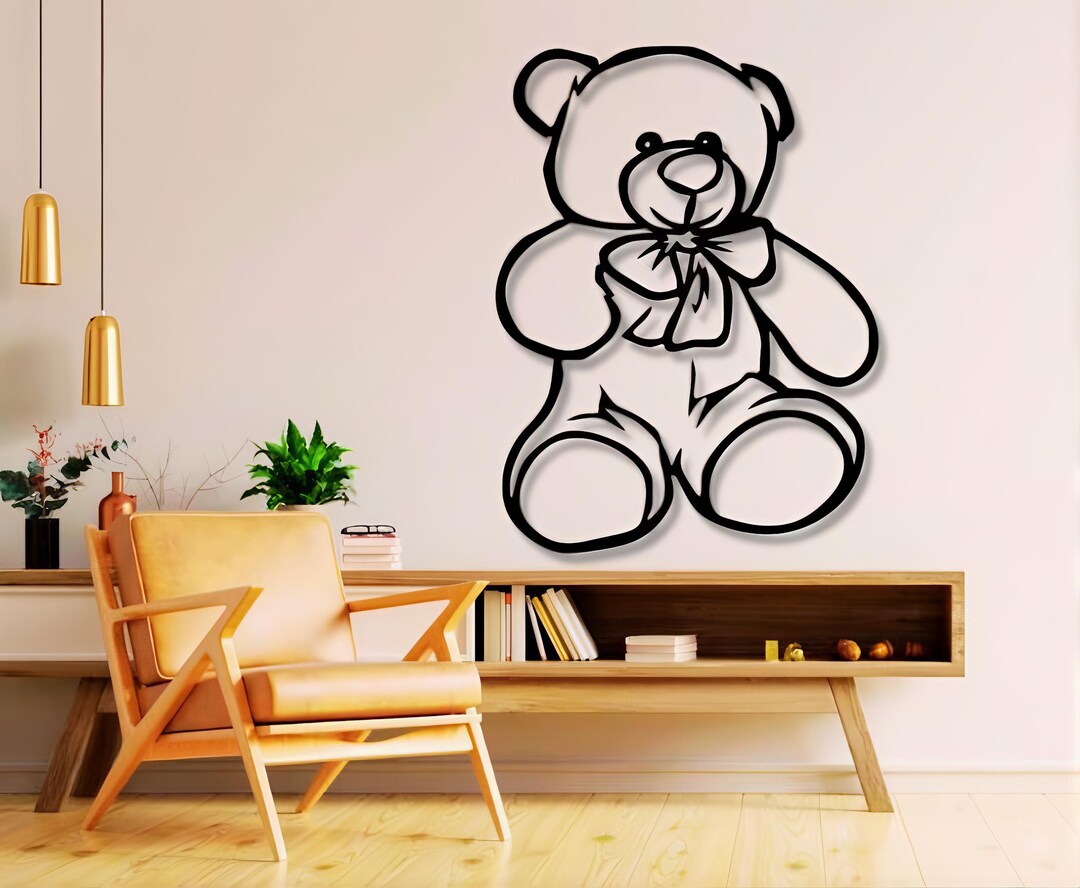 Bear Dxf Svg Png Files , Bear Outline Toy Wall Art Cut File for Cnc ...