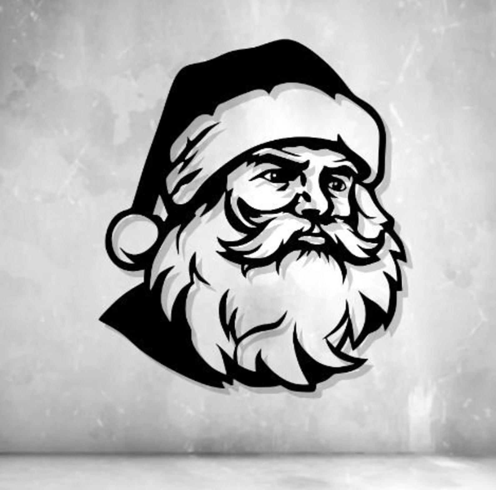 Santa Claus Dxf Svg Png Files , Merry Christmas , Santa Claus , Face ...
