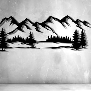 Nature Scene Dxf Svg Png Files Mountains Trees Scene Landscape Forest ...