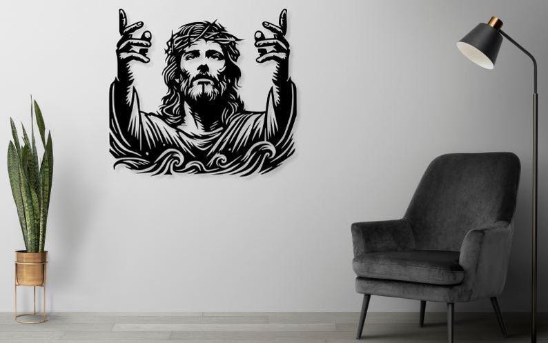 Jesus DXF SVG PNG Files Jesus Christ Vector Art Cut File for Cnc Plasma ...