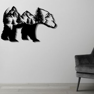 Bear Nature Scene Dxf , Svg , Png , Files , Bear , Nature , Forest ...