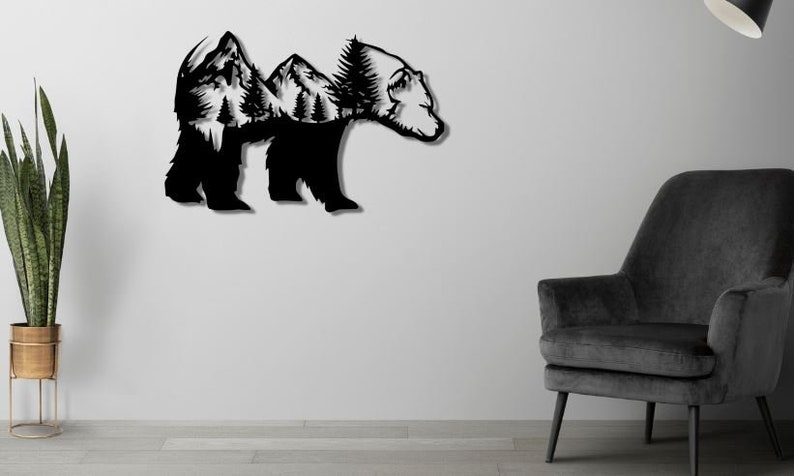 Bear Nature Scene Dxf Svg Png Files Bear Nature - Etsy