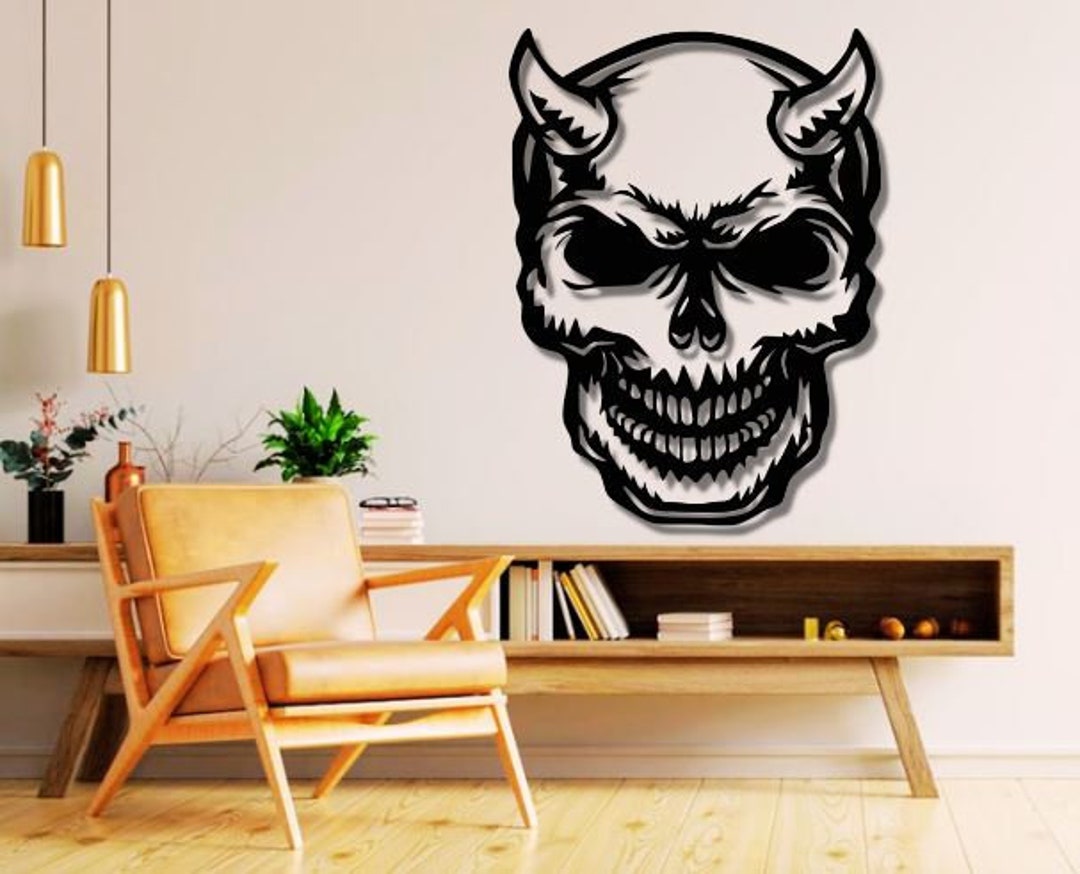 Skull Horn Dxf , Svg , Png , Files , Skull , Face , Head , Horror ...