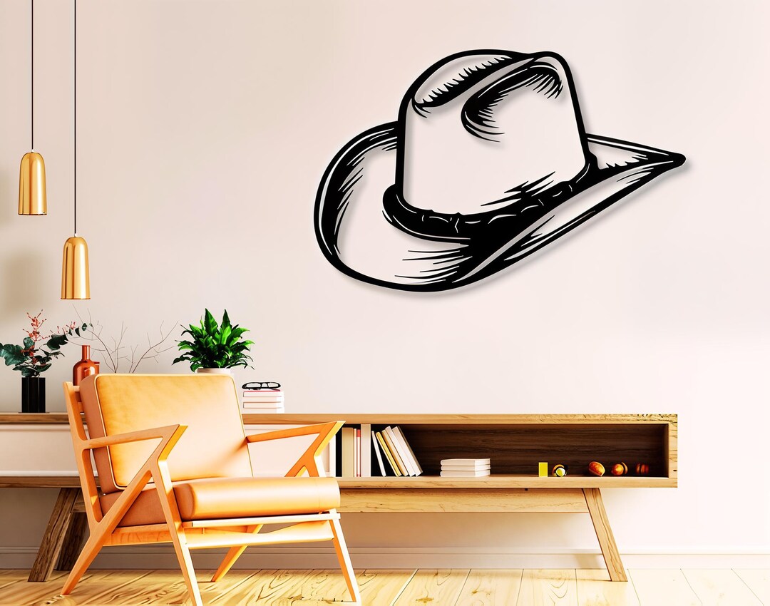 Cowboy Hat Dxf Svg Png Files Western Hat Vector Cut File for Cnc Plasma ...