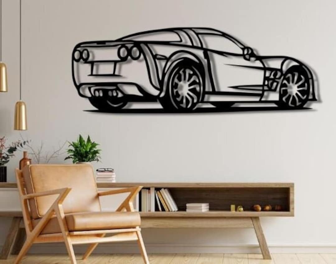 Sport Car Dxf , Svg , Png , Files , Car , Back , View , Wall , Art ...