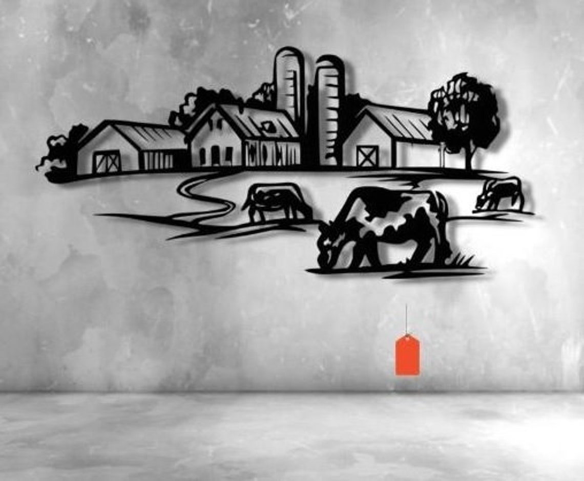 Farm Dxf Svg Png Files Farm Laser Cut Wall Art - Etsy