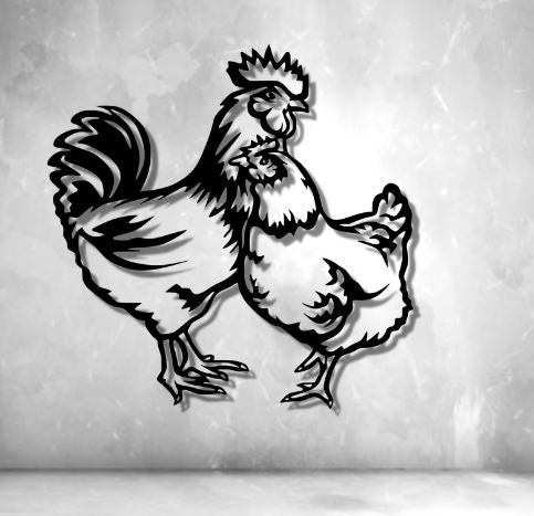 Rooster Chicken Metal Wall Art Files, CNC Plasma Laser Cut (svg, Dxf ...