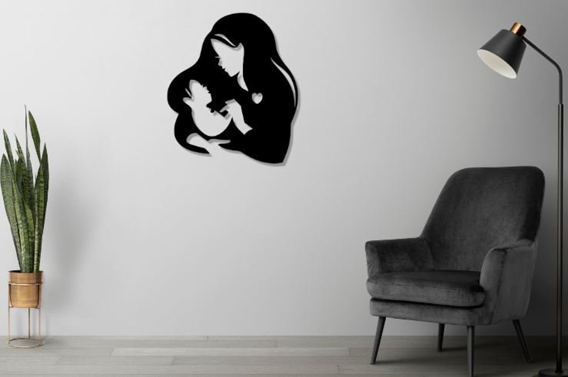 Mom and Baby Dxf Svg Png Files , Mother Child Heart Mothers Day Child ...