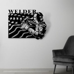 American Welder Metal Wall Art, CNC Laser Cut Files (svg, Dxf, Png) - Etsy