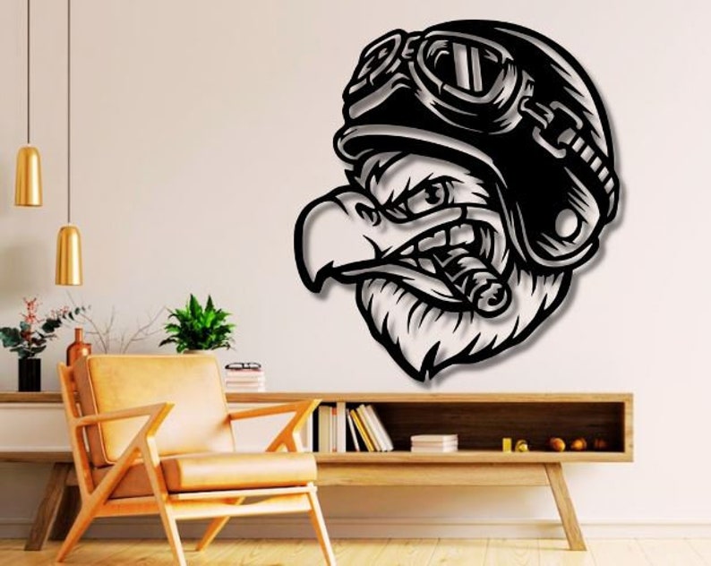 Crazy Biker Dxf Svg Png Files Eagle Helmet Crazy - Etsy