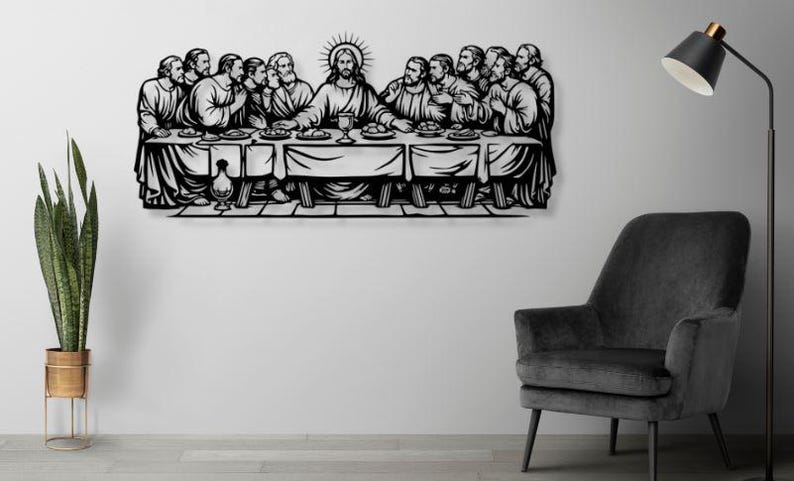 Last Supper Svg Dxf Png Files Jesus and Apostles Vector Art Cut File ...