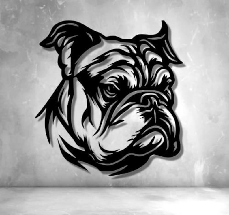 Bulldog Dxf Svg Png Fİles Dog Bulldog Portrait - Etsy