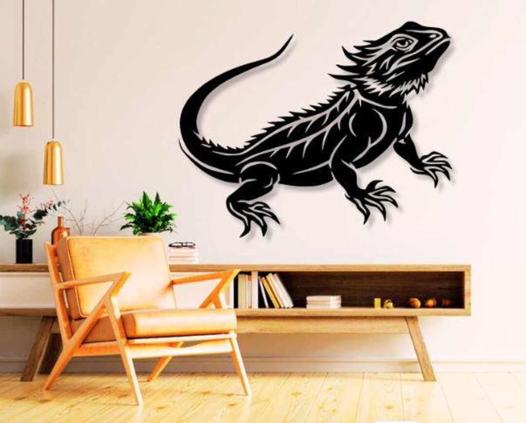 Iguana Dxf Svg Png Files Iguana Wall Art Cut File for Cnc Plasma Laser ...