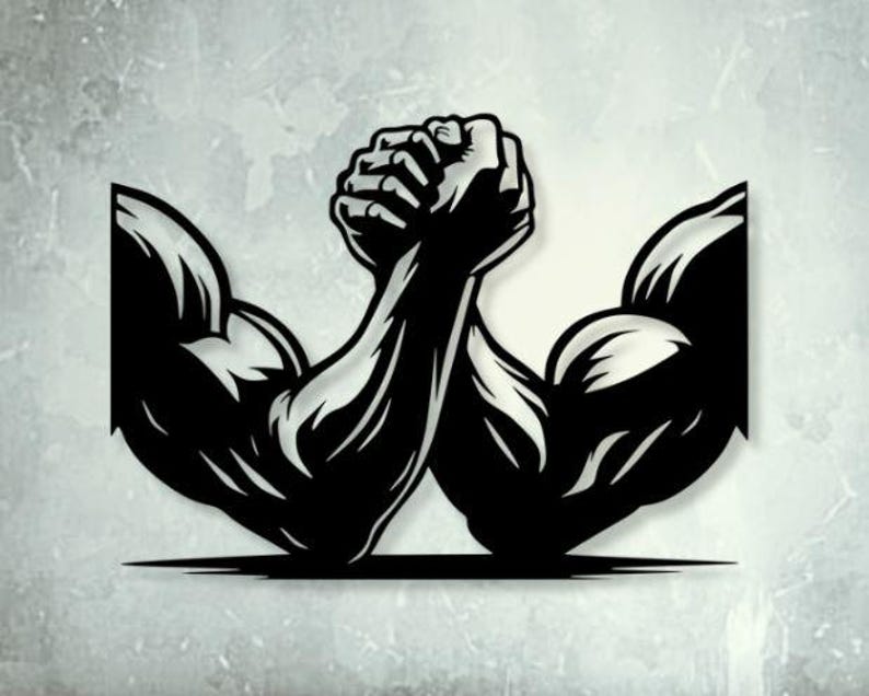 Arm Wrestling Dxf Svg Png Files Muscular Arms Vector Cut File for Cnc ...