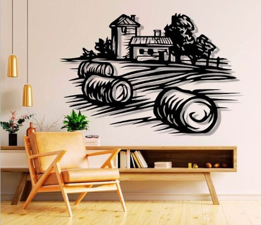 Farm Dxf Svg Png Files , Farm , Rural , House , Home , Barn , Straw ...