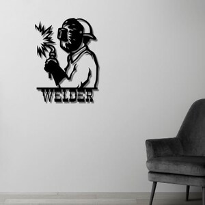 Welder Dxf Svg Png Files Weld Welding Welder Iron Worker Metal Art Wall ...