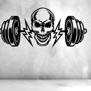 Skull Gym Dxf , Svg , Png , Files , Gym , Athletic , Power , Fitness ...