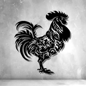 Rooster Dxf Svg Png Files Floral Rooster Flower Design Vectorel , Wall ...