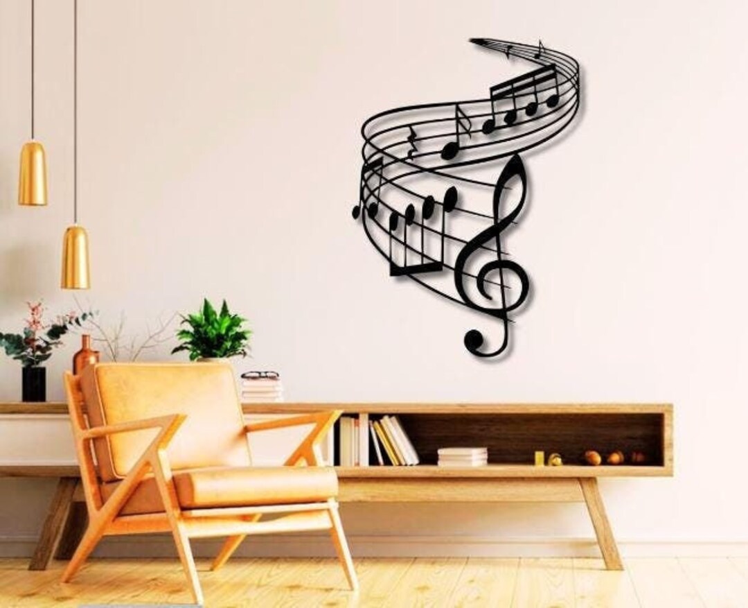 Music Dxf Svg Png Files Musical Melody Notes Wall Art Cut File for Cnc ...