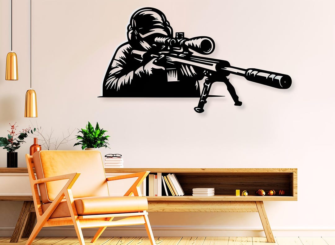 Sniper SVG DXF PNG Files Riffle Target Vector Art Cut for Cnc Plasma ...